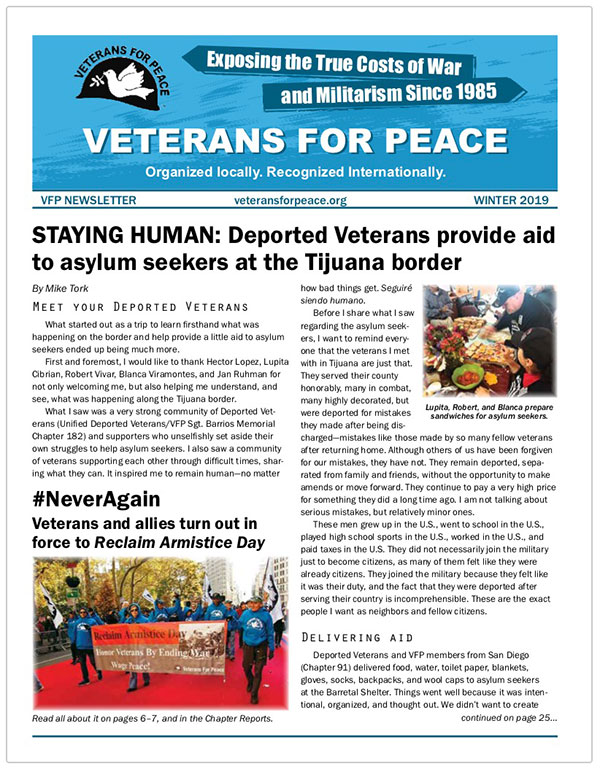 Veterans for Peace Winter 2019 Newsletter | bcpeaceaction.org